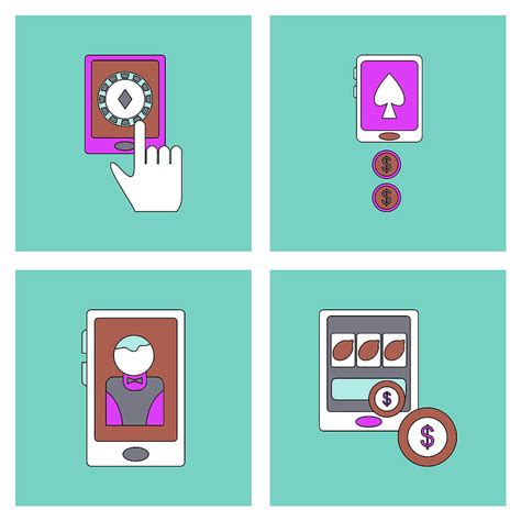 배경 벡터에 카지노 도박 아이콘 세트 Eps Ai Uidownload