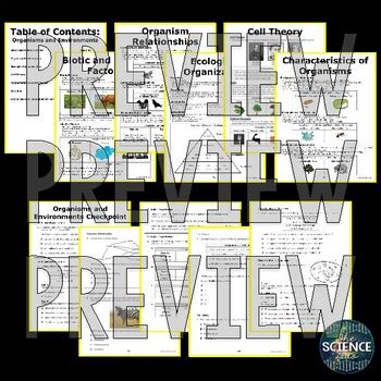 Science Review Booklet Organisms And Environments 6th Grade NEW TEKS