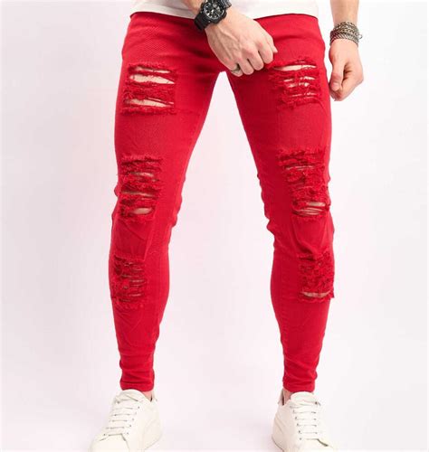 Red Jean Outfit Men Oatsbas Y2k Beggy Jeans For Women Men Denim Pants
