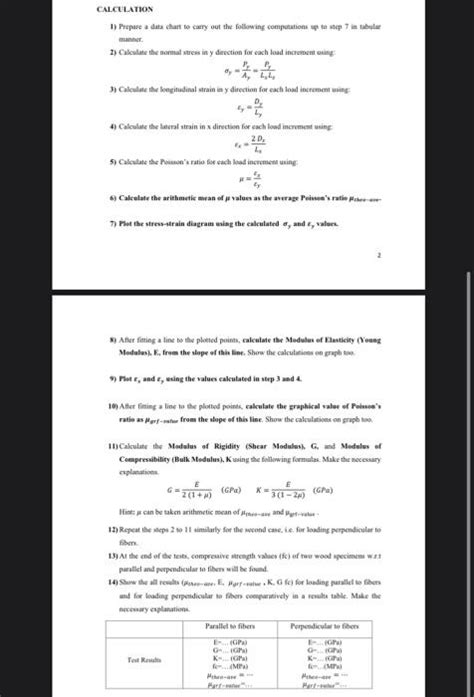 Calculation 1 Prepare Data Chart To Carry Out The