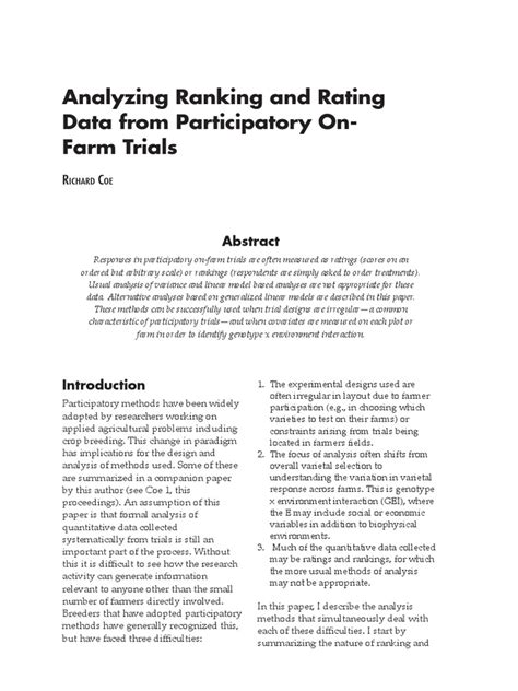 Analyzing Ranking And Rating Data Pdf Level Of Measurement