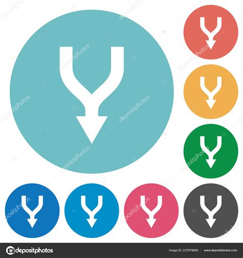 Merge Arrows Flat White Icons Color Backgrounds Stock Vector Image By ©renegadehomie 227879840