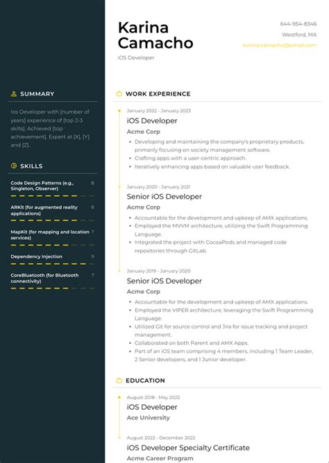 3 Ios Developer Resume Examples And Templates 3 Ios Developer Resume Examples And Templates