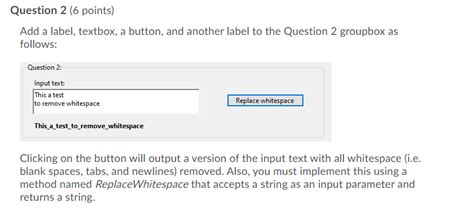 Solved Question Points Add A Label Textbox A Button Chegg