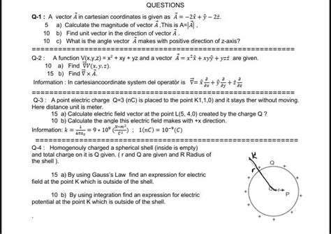 solved q 1 a vector a in cartesian coordinates is given as