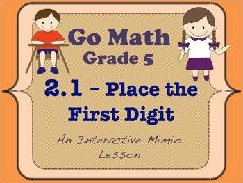 Go Math Interactive Mimio Lesson Place The First Digit By Cool Corner