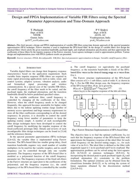 design and fpga implementation of variable fir filters using the