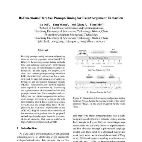 Bi Directional Iterative Prompt Tuning For Event Argument Extraction Acl Anthology