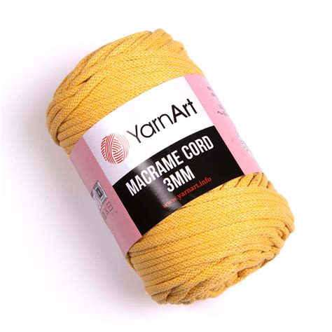 Cotton Macrame Cord 3mm Dark Yellow 764 Ritzz Art Hobby Market