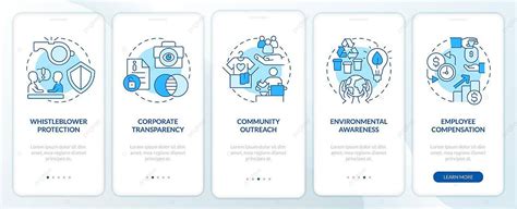 Blue Mobile App Screen For Onboarding With Focus On Ethical