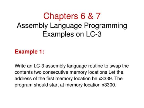 Ppt Chapters 6 And 7 Assembly Language Programming Examples On Lc 3