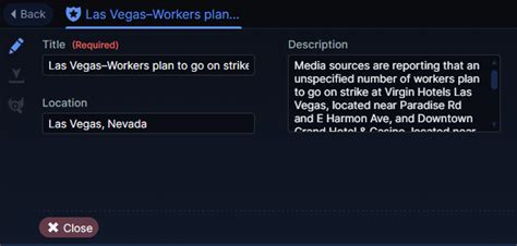 Vcc Operator Entered Risk Events In Visual Command Center Everbridge