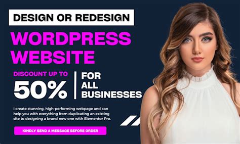 design or redesign wordpress website development using elementor pro by