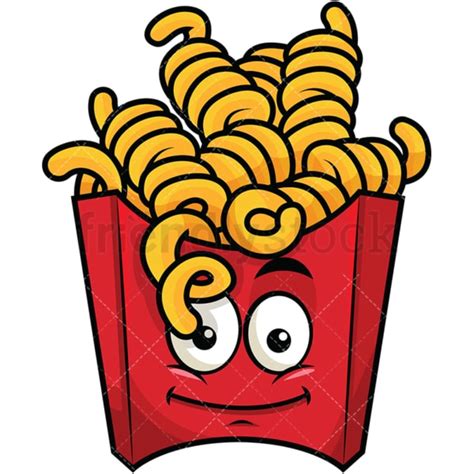Curly French Fries Emoji Cartoon Vector Clipart Friendlystock