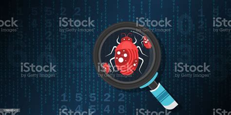 Magnifier Searching Malware Bug Computer Internet Error Virus Concept