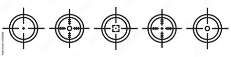 Sniper Aim Pointer Mark Cursor Crosshairs Collection Bit Sprite Game Development Mobile