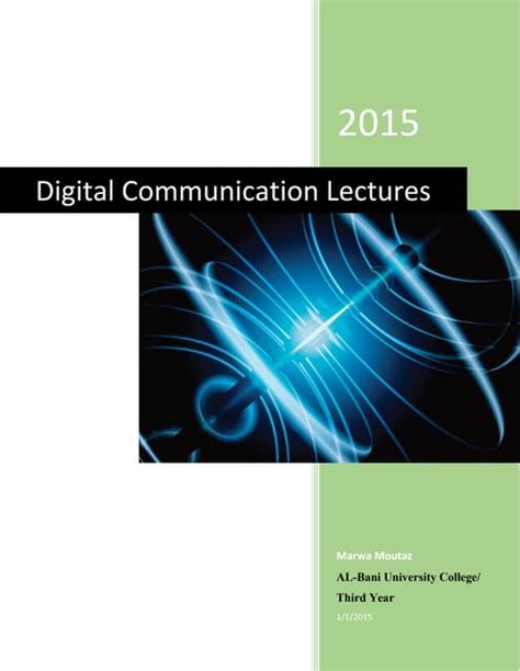 Digital Communication Lectures Pdf Digital Audio Computer