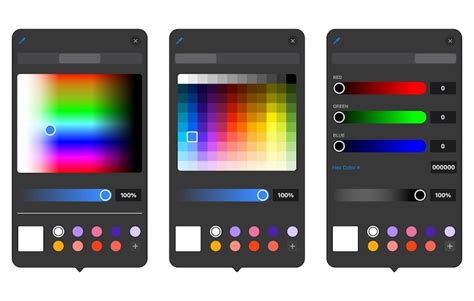 Color Picker Selection In Graphic Software Gradient Rainbow Rgb Mobile App Ui Palettes Premium