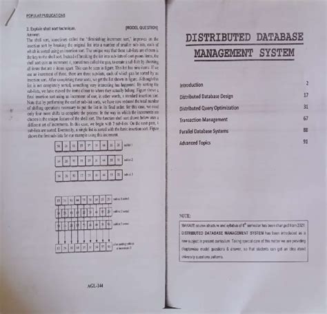 Distributed Dbms 23 Compressed Popular Publications 2 Explain Shell Sort Technique Answer