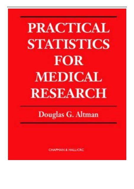 Pdf Download Practical Statistics For Medical Research Chapman Hall Crc Texts In Statistical Science
