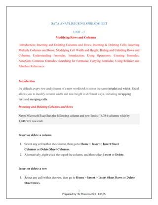 Modifying Rows And Columns PDF
