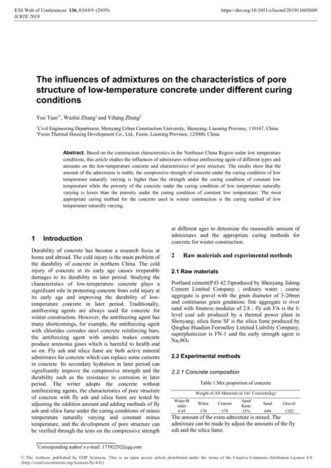 Pdf The Influences Of Admixtures On The Characteristics Of Pore