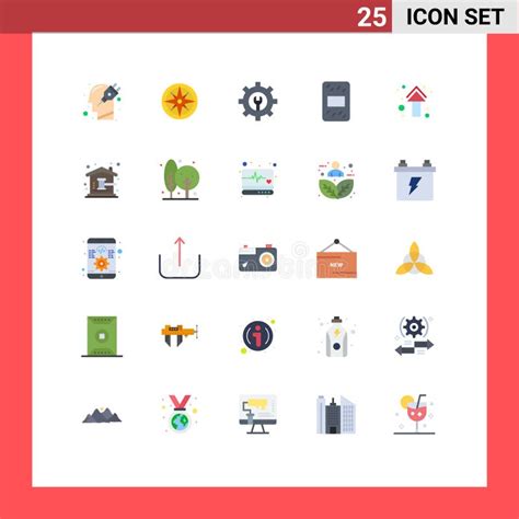 25 Thematic Vector Flat Colors And Editable Symbols Of Arrows Pack Navigator Grouts Wrench