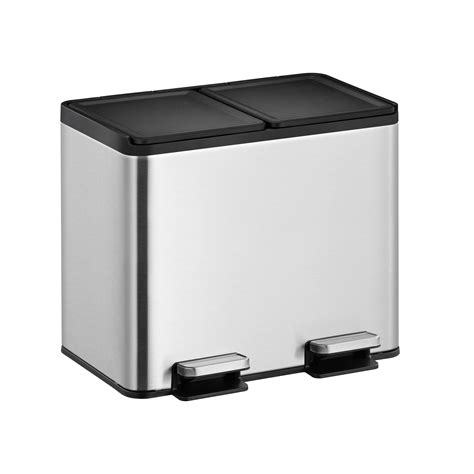 Кош за разделно събиране с 2 педала Essential 2 х 15 л хром мат Trendo Bg