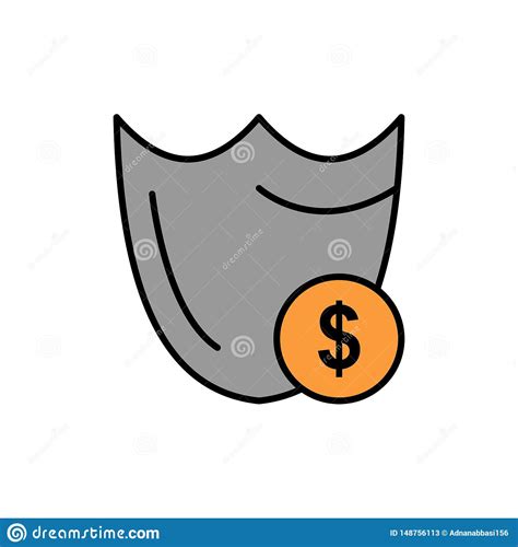 Shield Guard Safety Secure Security Dollar Flat Color Icon Vector Icon Banner Template