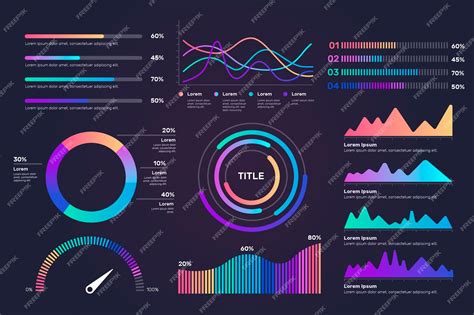 Premium Vector Gradient Dashboard Element Collection Template