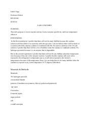 Exploring Enzyme Activity Lab Experiments Results Course Hero