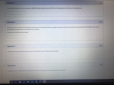 Solved D Question 5 1 Pts You Got A Great Deal On A New