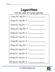 Logarithms Worksheets 15 Worksheets Com