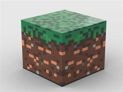 Lego Moc Minecraft Grass Block By Etialego Rebrickable Build With Lego