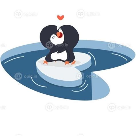 خرید و قیمت دانلود وکتور زن و شوهر پنگوئن های ناز در آغوش گرفتن روی یک