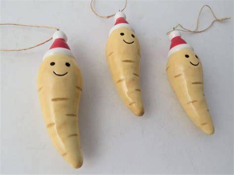 Parsnips Ceramic Hanging Christmas Tree Decorations Set Of 3 — Uk Parsnips Ceramic Hanging Christmas Tree Decorations Set Of 3 — Uk