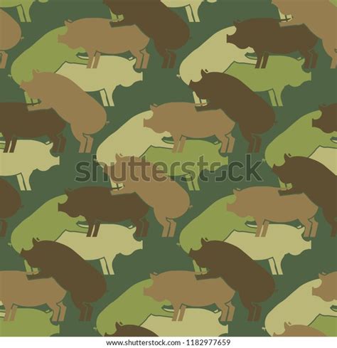 Pig Sex Army Pattern Eamless Piggy Stock Vector Royalty Free
