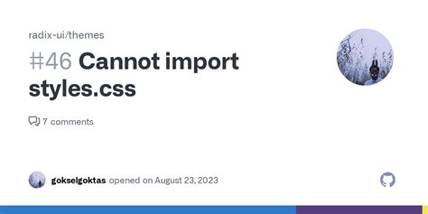 Cannot Import Stylescss · Issue 46 · Radix Uithemes · Github