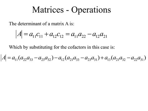 Matrices Basics Determinant Inverse Eigenvalues Linear Equations Rank Ppt Free Download