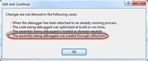 C Is There A Way To Use Edit And Continue When Debugging A Prism Application Stack Overflow