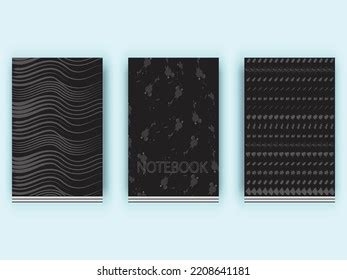 Set Three Black Notebook Cover Design Stock Vector Royalty Free 2208641181 Shutterstock