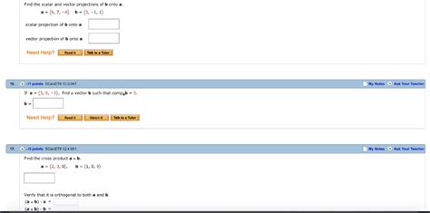 Solved Find The Scalar And Vector Projections Of B Ontoa A
