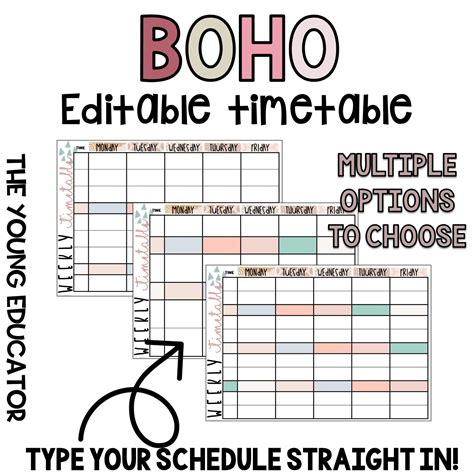 Teacher Timetable Template Editable Teaching Timetable Template The