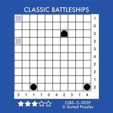 Classic Battleships [clbs 3 003p] Sorted Puzzles