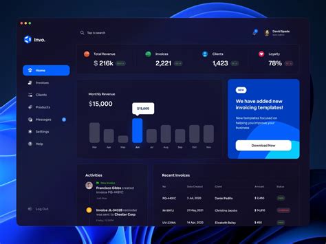 Dark Mode Invo — Invoicing Web Application By Emmanuel Ikechukwu