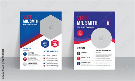 Political Election Flyer Template With Vote Campaign Leaflet Poster