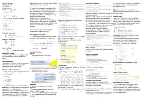 Cs3230 Full Notes Cs3230 Design And Analysis Of Algorithms Nus Thinkswap