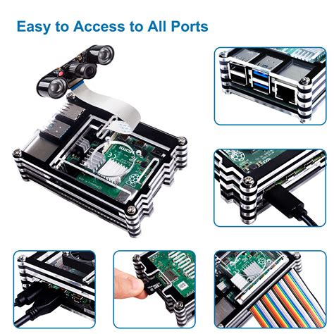 smraza case for raspberry pi 4 b case with cooling fan 4pcs heatsink