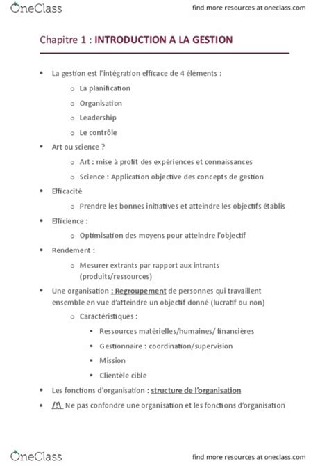 Adm 1500 Lecture 1 Chapitre 1 Oneclass