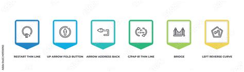 Set Of User Interface Outline Icons With Infographic Template Thin Line Icons Included Up Arrow